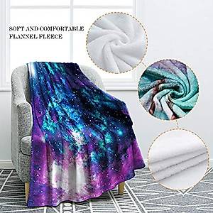 Jekeno Galaxy Blanket Soft Comfortable Purple Print Throw Blanket for Sofa Chair Bed Office 50"x60"