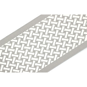 3.8 Yards Spool 3.9" White & Gray Knot Embroidered Drapery Trim Jacquard Ribbon for Your Drapes Curtains Drapery Banding Trim Tape V3 179