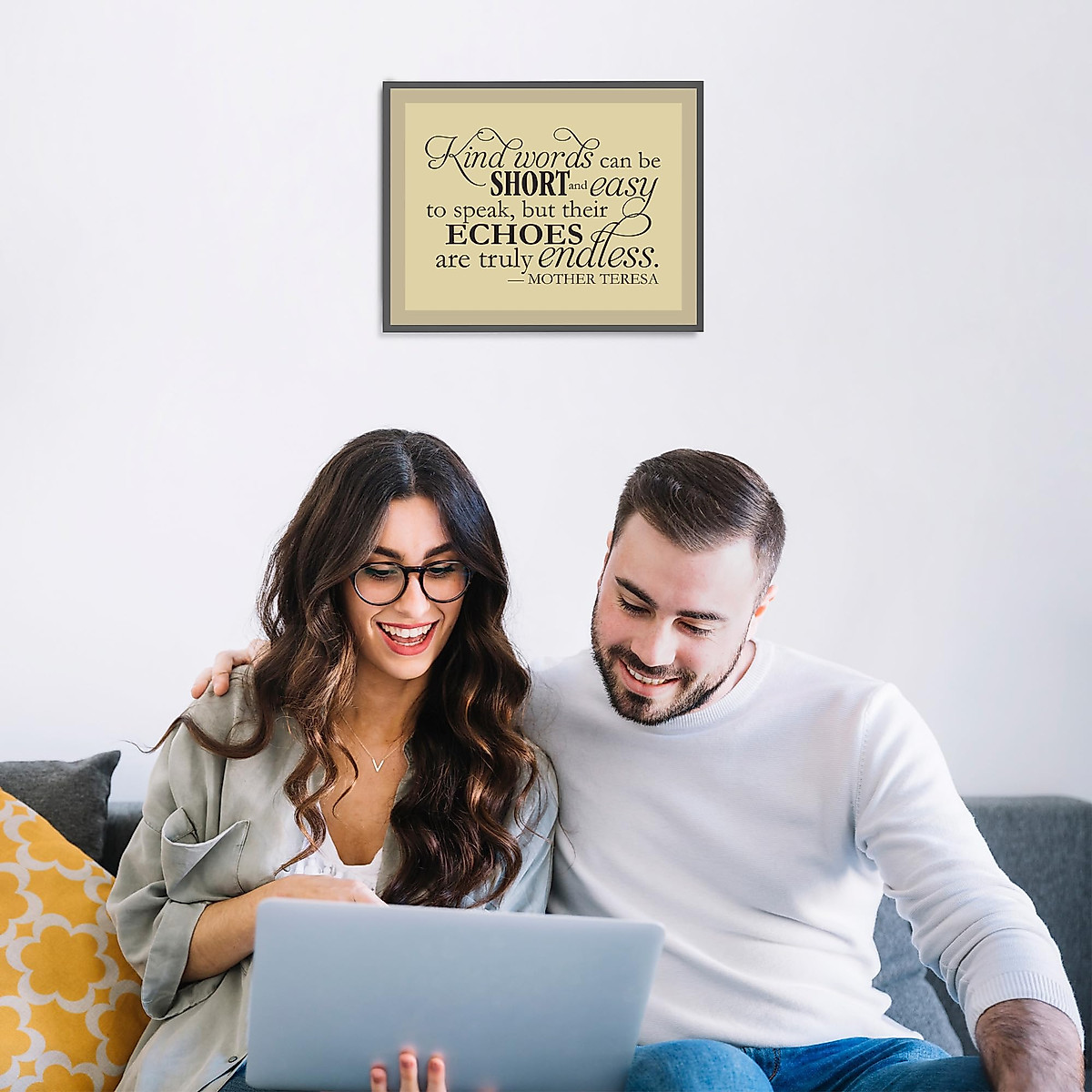 Kind Words Are Endless - Inspirational Wall Decor, Motivational Wall Art w/Mother Teresa Quote. Wall Print For Living Room, Home Decor, Bedroom Decor, Office Decor & School Decor, Unframed - 10 x 8