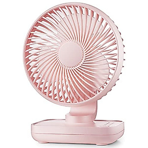 Viniper Portable Battery Fan, Rechargeable Desk Fan : 4 Speeds, 90° Rotation, Long Working Time, Portable USB Powered Personal Fan (Pink)