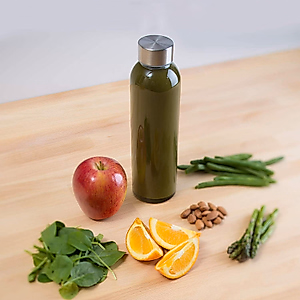 Encheng Glass Water Bottles, Glass Beverage Bottles 16oz,Drinking Bottles With Leakproof Stainless Steel Cap 500ml,Reusable Juice Bottles Beverage Drinkware,To Go Travel Bottles For Drink,Sauce 8Pack