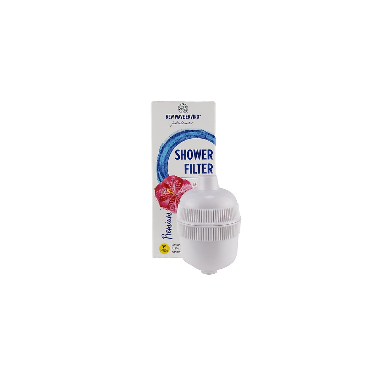 New Wave Enviro Shower Filter System with Aromatherapy Ring (Premium), White (796515300727)