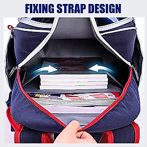 ZZINNA Teenage Girls' Boys Backpack Middle School Students Bookbag Outdoor Daypack with Chest Strap, Blue