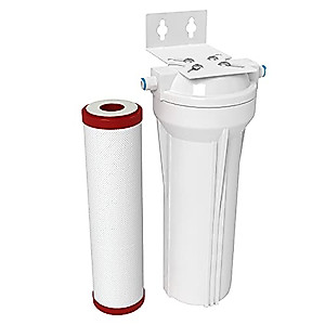 AQUATICLIFE Carbon Plus Carbon Block Water Filter 10x2.5 and 10-inch Water Filter Housing Canister for Reverse Osmosis Filtration Systems RO and RODI Units, for Chlorine Chloramine Reduction