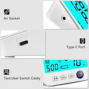 Blood Pressure Monitor Upper Arm Large LED Backlit Screen 1000 Sets Memory Automatic Digital BP Machine Adjustable BP Cuff