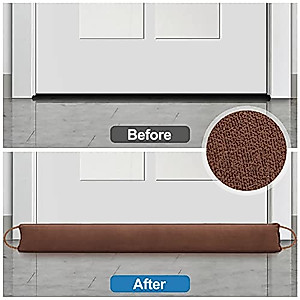 CIMA 36" Weighted Under Door Draft Stopper, Bottom Door Seal Sound Wind Blocker Weather Stripping (Brown, 36 inch, 2.0 LBS)