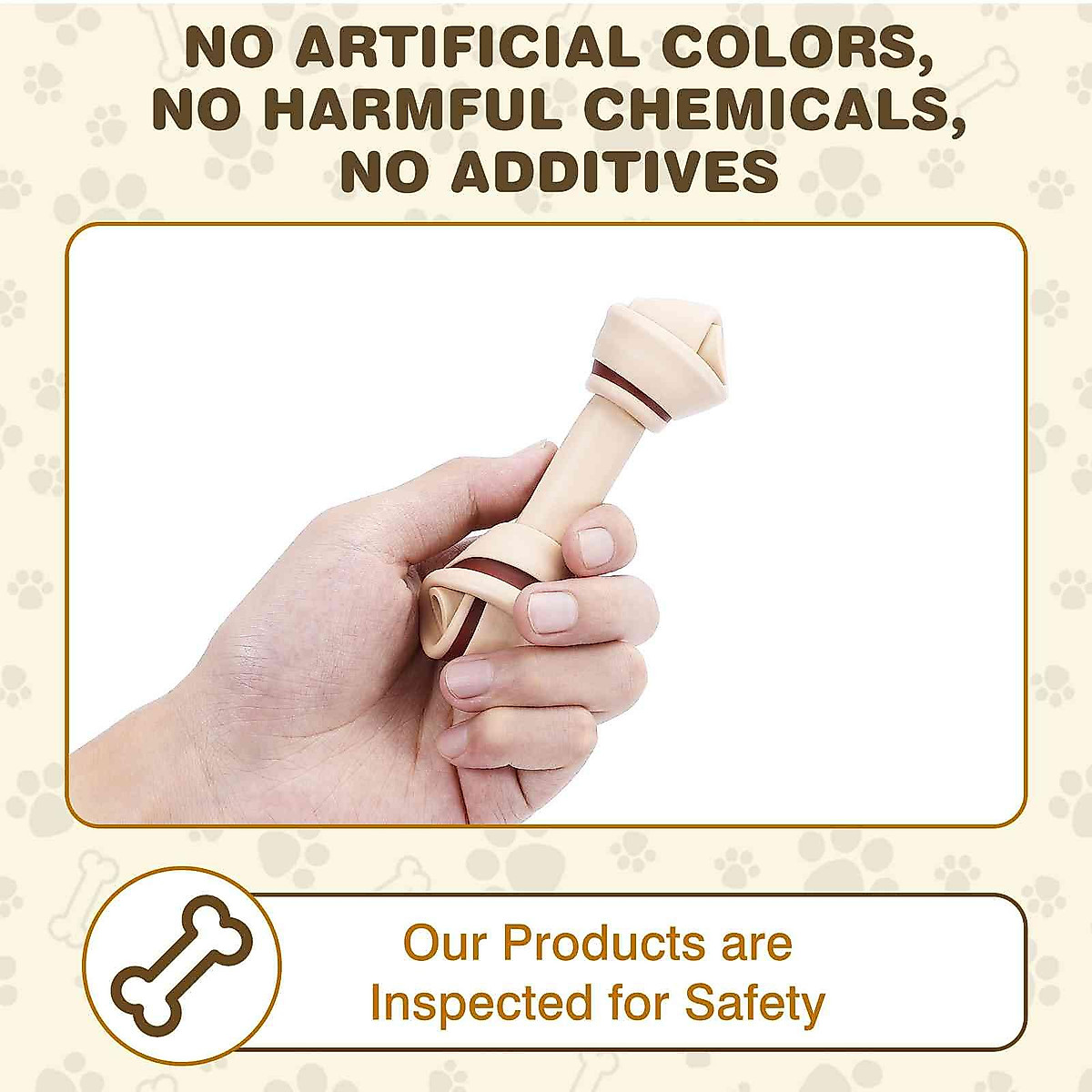 UrbanX Rawhide Free Dog Bones, 4" Real Chicken Wrapped Dog Chew Bones for Bull-Pei and Other Large Mixed Breed Dogs Training Treats - 7 Count