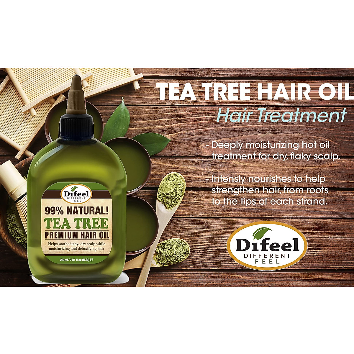 Difeel Premium Natural Hair Oil - Tea Tree Oil for Dry Scalp 7.1 Ounce