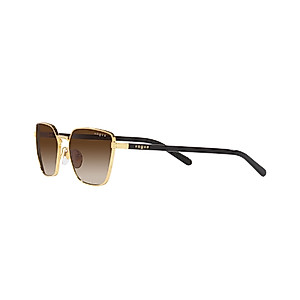 Vogue Eyewear Woman Sunglasses Gold Frame, Brown Gradient Lenses, 53MM