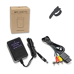 WICAREYO AC Power Adapter Wall Charger Power Supply with AV Cable for NES SNES Genesis1