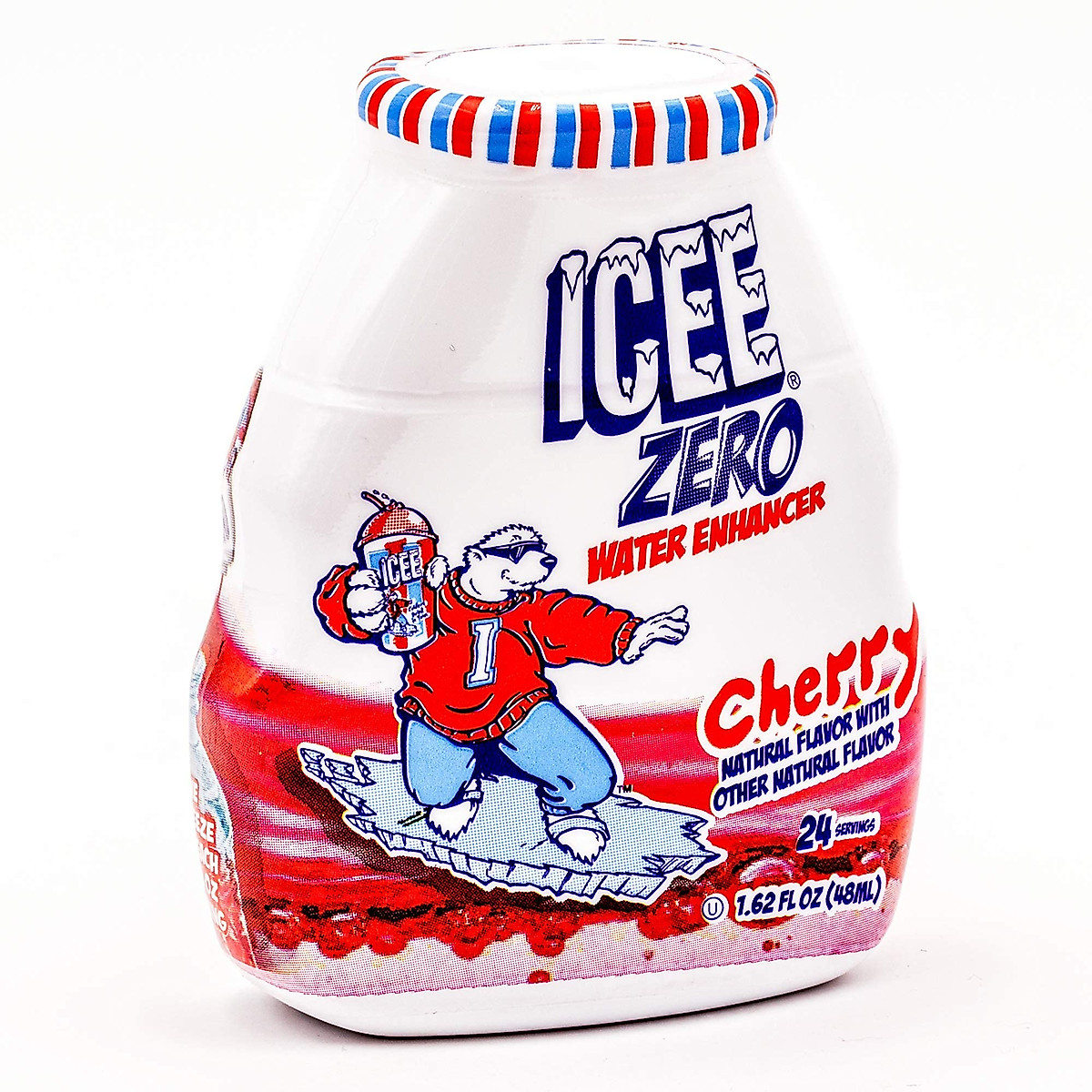 ICEE Zero Calorie Cherry Liquid Water Enhancer Drink Mix, Natural Flavor Drops, Sugar Free, 1.62 Fl Oz Concentrate (48 ml) - 4 Pack