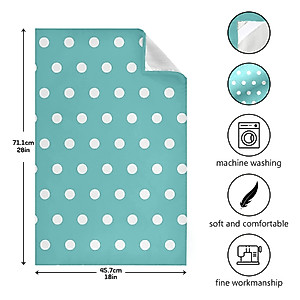Kigai Kitchen Dish Towels Polka Dot Turquoise Soft Tea Towel Set of 6 Absorbent Dishcloths Hand Towels for Dish Clean Cloth 28" x 18"