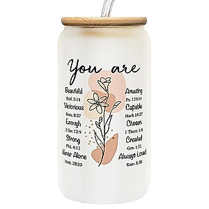 Christian Gifts for Women - Religious Gifts for Women, Catholic Gifts Women - Birthday Gifts for Women - Spiritual Gifts for Women, Her, Mom, Sister, Friends Female, Coworker - 16 Oz Faith Can Glass