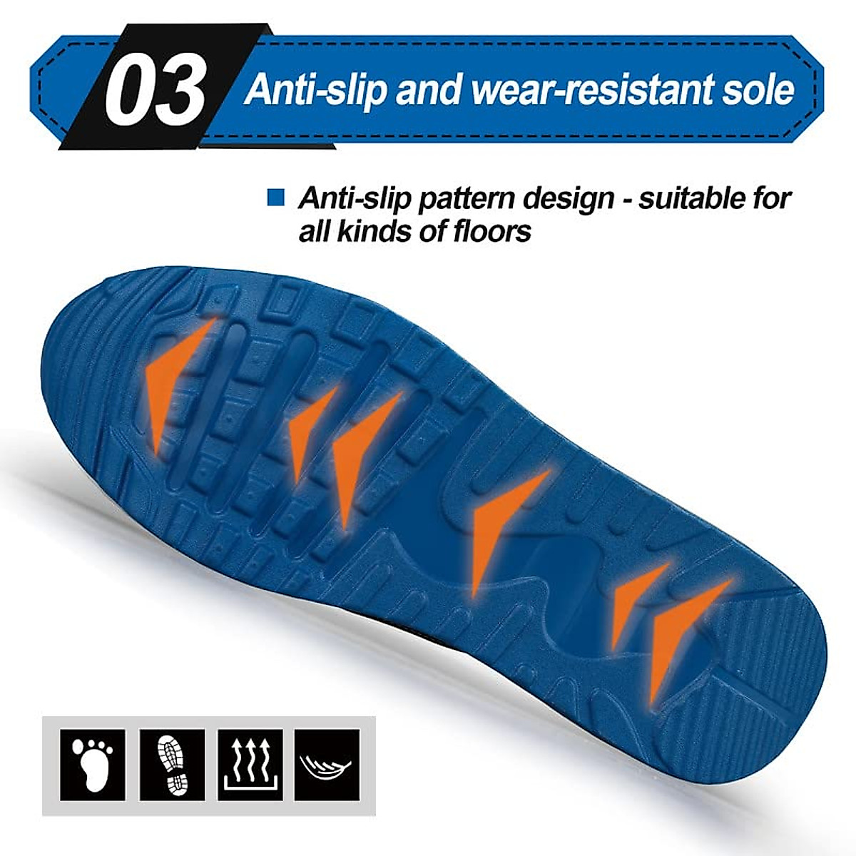 LAoutun Steel Toe Shoes for Men Women Slip Resistant Safety Shoes Lightweight Indestructible Shoes Puncture Resistant Steel Toe Work Shoes Black Blue Size 9.5