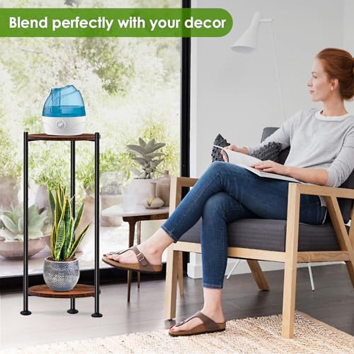 Lilybud--lily Plant Stand Indoor Outdoor, 30'' Tall Plant Stands for Indoor Plants, Heavy Duty Indoor Plant Stands, 2 Tier Flower Stand for Living Room, Balcony, Deck