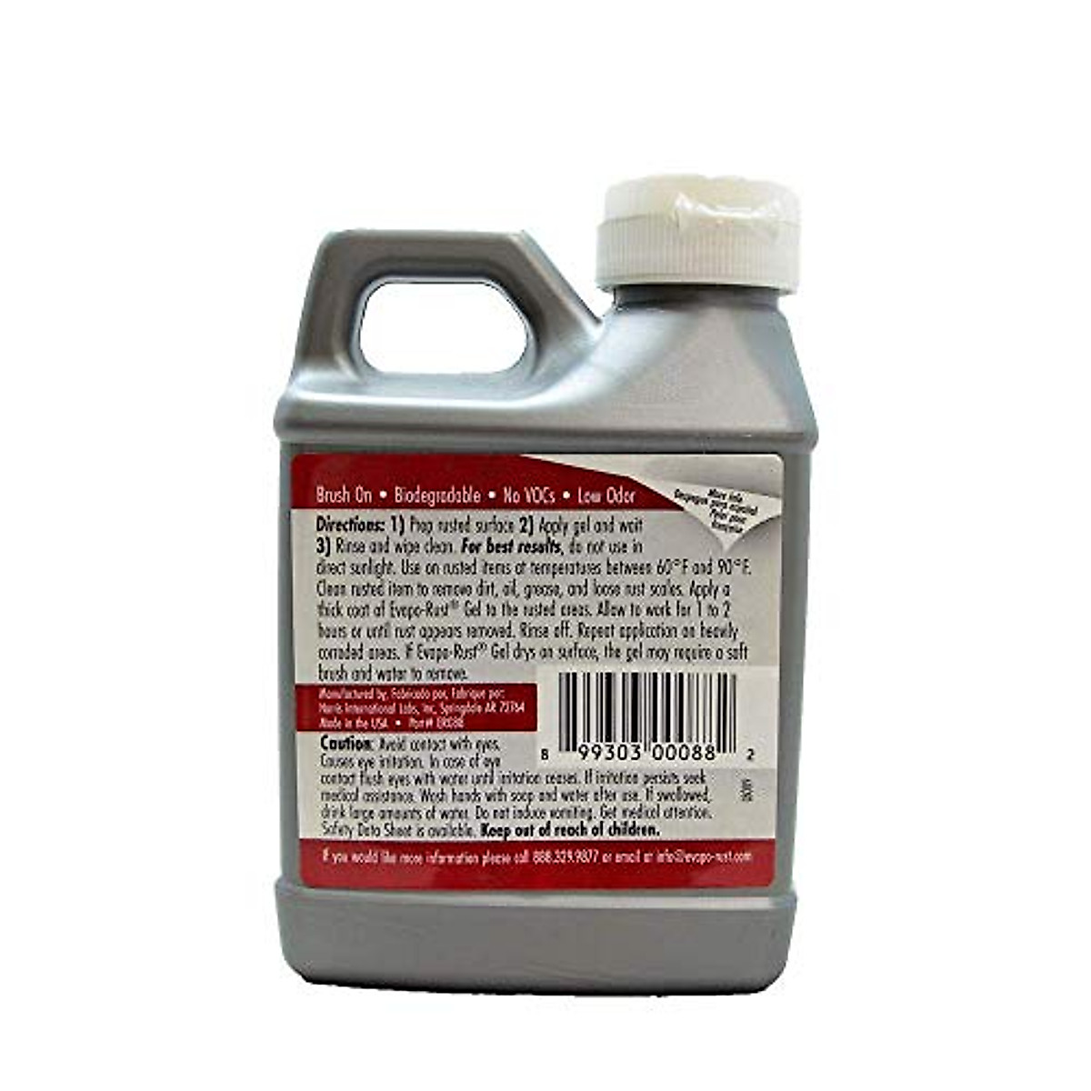 CRC Evapo-Rust Gel Rust Remover, 8 Fl Oz, Rust Remover for Vertical Surfaces, Eliminates Oxides from Aluminum, Cast Iron, and Steel