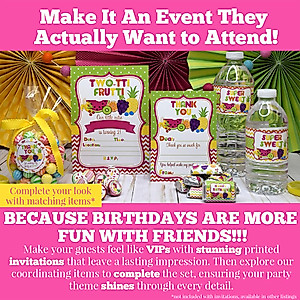 Tutti-Frutti Sweet and Juicy 2nd Birthday Party Invitations, 20 5x7 Fill In Cards with Twenty White Envelopes by AmandaCreation