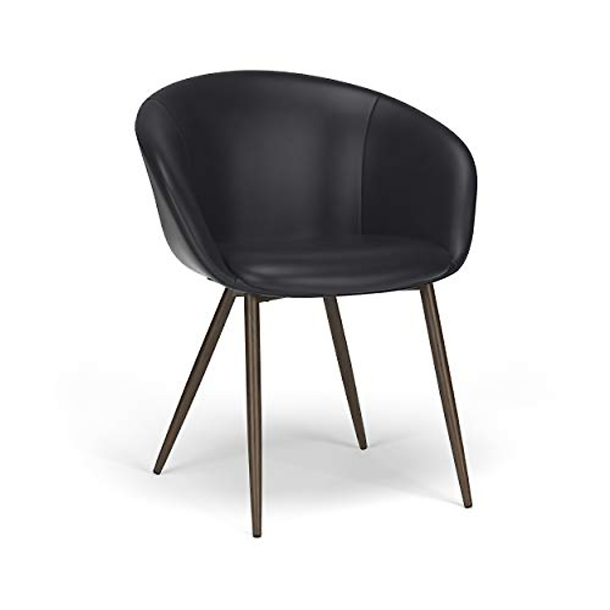 HON Basyx Monroe Upholstered Guest Chair, Black Bonded Leather