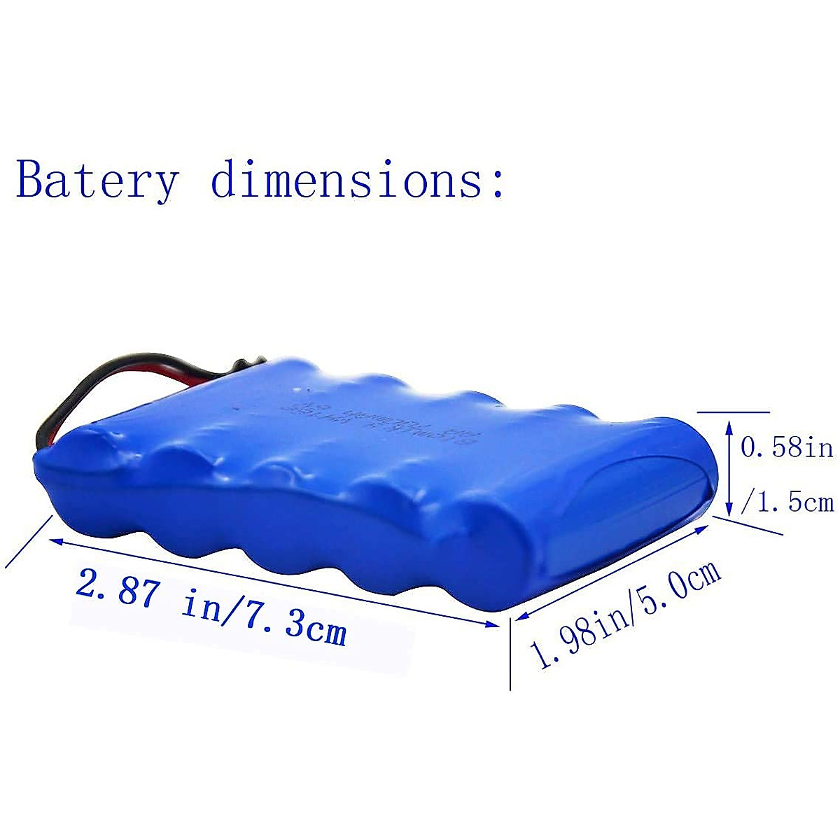 Blomiky 2 Pack 6.0V 700mAh Ni-CD AA Rechargeable Battery Pack SM2P Plug and 2 USB Charger Cable Fit for Old Version 11.5Inch Amphibious Stunt RC Cars Vehicles / 6V 700mAH and USB 2