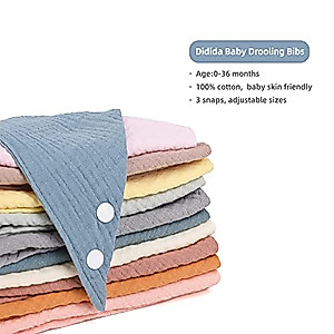 Muslin Baby Bandana Drool Bibs for Drooling and Teething Eating 12 Colors Cotton Bibs for Newborn Girls Boys Unisex Stylish