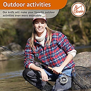 Bundle of 2 Items - Pocket Knife - Tactical Folding Knife - Knife with Fire Starter Paracord Handle - Best Pocket Knife for Urban Work Hobby Unboxing - Stocking Stuffers for Men - Gift for Men Women