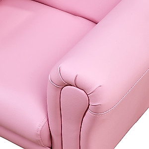 Qaba Kids Sofa Set with Footstool, Upholstered Armchair for Kids 18M+, Baby Sofa for Playroom, Children's Bedroom, Nursery Room, Pink