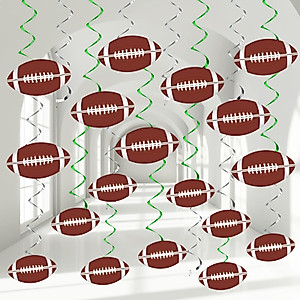 48Pcs Football Party Decorations Hanging Swirls, Football Theme Party Supplies Birthday Football Sports Cutouts Foil Streamers Wall Ceiling Hanging Spirals Decor for Boys Kids Men