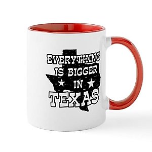 CafePress Everything Is Bigger In Texas Mug Ceramic Coffee Mug, Tea Cup 11 oz