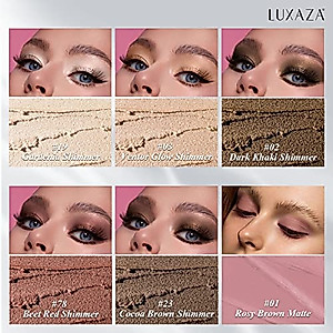 LUXAZA 6PCS Neutral Eyeshadow Stick Blush Pearl Pink Brown Makeup Set,Metallic And Matte Shimmer Cream Eye Shadow Pencil Crayon,Eye Brightener Highlighter Eyeliner Crayon Make up Set