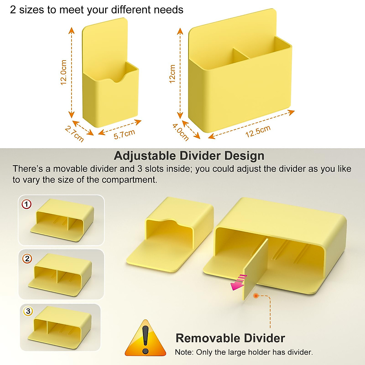 Jeyoon 2 Pack Magnetic Dry Erase Marker Holder, Whiteboard Marker Holder, Magnetic Pen Holder, Magnetic Marker Holder for Fridge, Whiteboard, Locker, Magnetic Cup for Dry Erase Board -Yellow