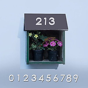 Self Adhesive Mailbox Numbers, Door Address Number Stickers for Office Room, Raised 3D Effect, Chrome Plated (2.36" Silver-20pack)