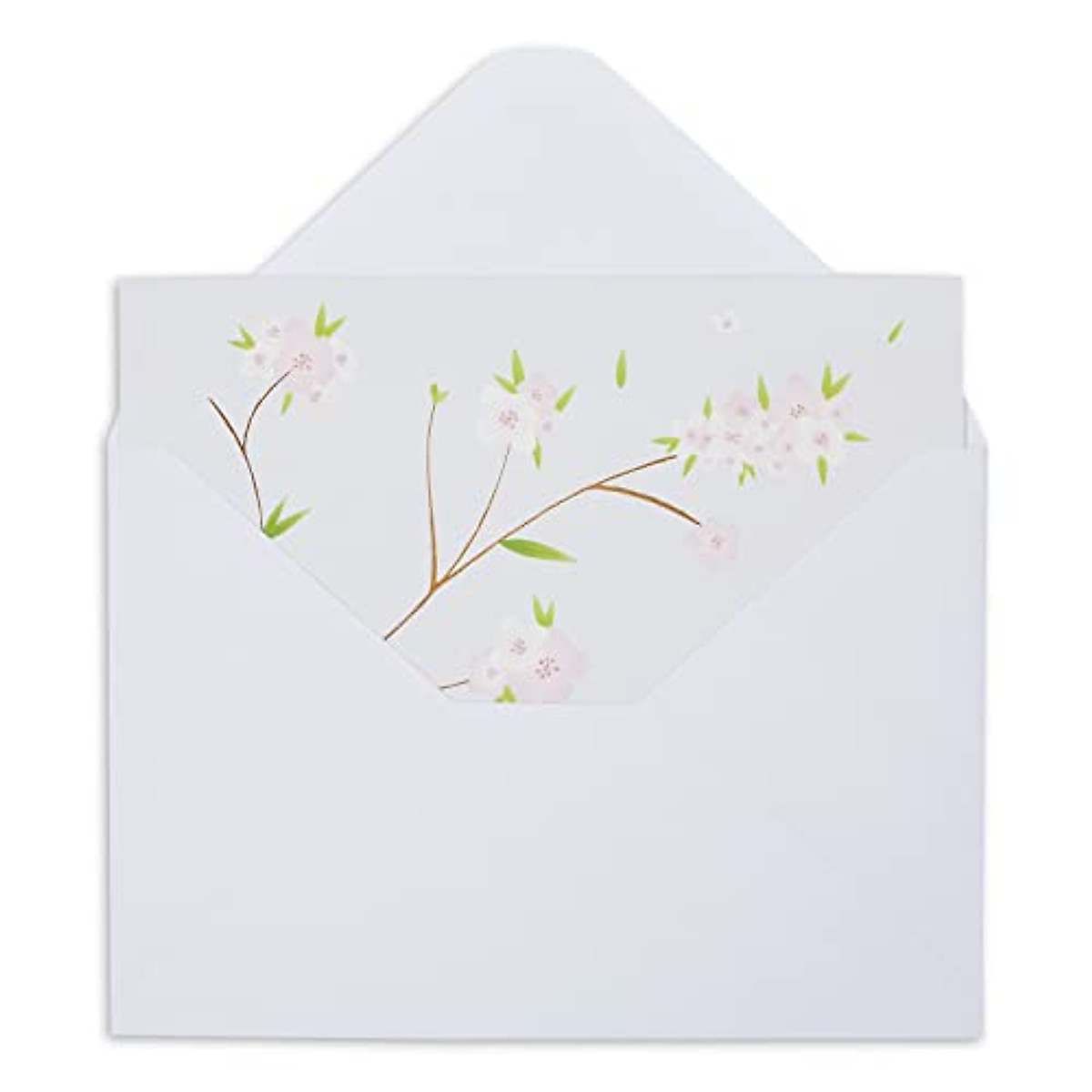 120-Pack Cherry Blossom Note Cards with Envelopes, Blank Vintage-Style Thank You Notes, Bulk Box Set for Wedding Small Business, Birthday (6 Floral Designs, 4x6 In)