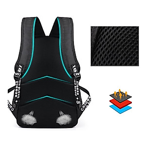 Anime Luminous Backpack , 16'' Laptop Backpack with USB Charging Port with Anti-Theft Lock