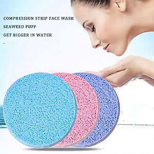 48 Pieces Compressed Facial Sponge for Estheticians Face Sponges for Cleansing, Professional Makeup Removal Sponge Pads Round Facial Sponges (Pink, Yellow, Blue, Purple)