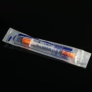 hyddeb 1ml 30 Gauge 1/2 inch (13mm) Lab Supplies for Scientific Measuring, Individually Packaged, Pack of 20