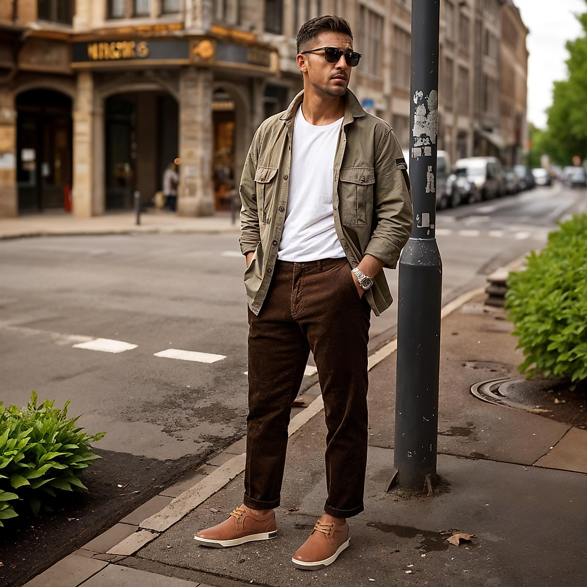 Jousen Men's Casual Shoes Memory Foam Mens Fashion Sneakers 3 Eyelets Business Dress Sneaker (A81Q06 Yellow Brown 14)