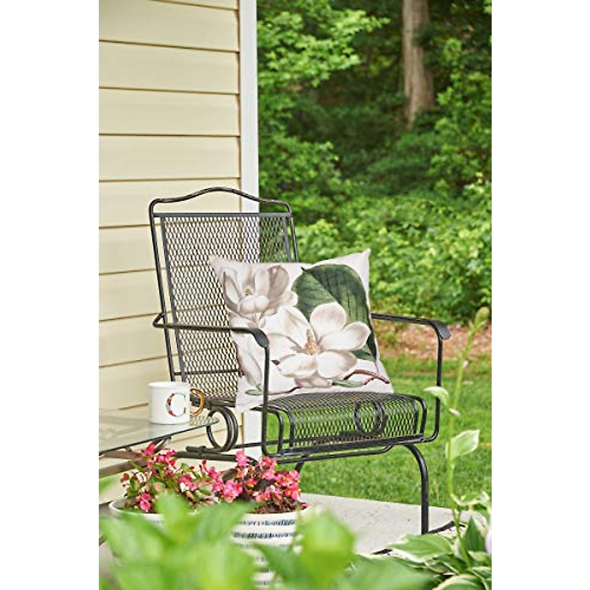 C&F Home Colonial Williamsburg Southern Magnolia Flower Premium Indoor/Outdoor Pillow Decor Decoration Accent Throw Pillow 18" x 18" Cream