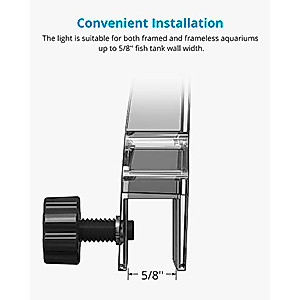 NICREW Clip on Aquarium Light, Fish Tank Light with White, Blue and Red LEDs, Planted Aquarium Light for Nano Tank, 2 Lighting Modes