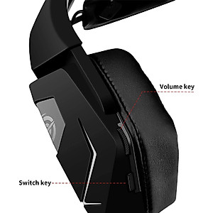 Gaming Headset, BestOff GAMV3 Stereo Wired Gaming Headphones Super Bass Over Ear Headphones with Surround Sound, LED Light and Noise Reducing Microphone,Compatibility with PS4,PC