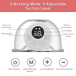 Wearable Breast Pump, S12 Double Hands Free Breast Pump, LCD Display, Low Noise & Painless, 2 Modes & 9 Levels Electric Breast Pump Portable, 24mm Flange, 2 Pack