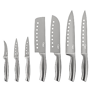 Ozeri 8-Piece Stainless Steel Knife Set, with Japanese Stainless Steel Slotted Blades,Silver