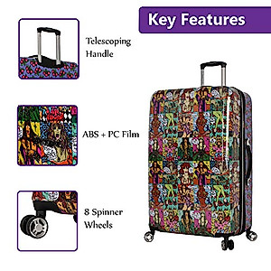 Betsey Johnson Designer Luggage Collection - Expandable 3 Piece Hardside Lightweight Spinner Suitcase Set - Travel Set includes 20-Inch Carry On, 26 inch and 30-Inch Checked Suitcase (Girls Print)