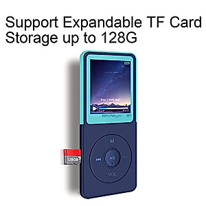 Classical MP3 Player HiFi Sound Lossless Digital, Music Play,Voice Recorder,8GB Support Save 1300 Songs, with MP3 FM Radio,Video Players,E-Book Reader,Photo Play,Support 128G TF Card (Blue)