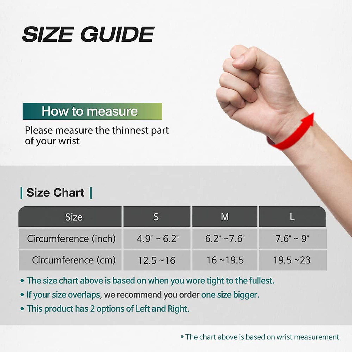 SOZO Boa Micro Adjustable Wrist Brace, Support with Splint for Carpal Tunnel, Tendonitis, Arthritis, Wrist Injury and Pain (Left, Medium)