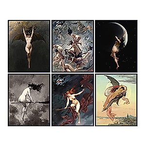 Witch Decor - Witchy Room Decor - Wiccan Decor - Wicca Decor - Pagan Gifts - Goth Room Decor - Gothic Wall Art - Witchcraft - Black Magic - Creepy Scary Vintage Picture Photo - Medieval Decor