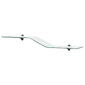 LTL Home Products Wallscapes Allure Glass Wave Floating Wall Shelf, 8"x40", Opaque