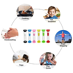 LZYMSZ 6 Pack Sand Timer Colorful Hourglass Sandglass Timer 30 sec/ 1 min//2 mins/ 3 mins/5 mins/10 mins/Sand Clock Timer for Kids Games Classroom Home Office