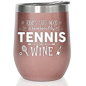 Tennis Gifts, Tennis Gifts Women/Men, Tennis Gift Unique, Gifts for A Tennis Lover, Tennis Gifts for Girls, Tennis Gifts for Women Funny, Funny Tennis Player Themed Wine Tumbler Gifts 12oz