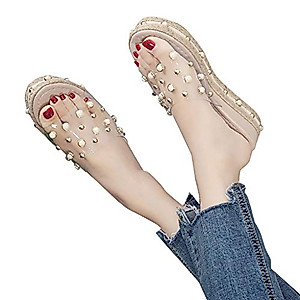 Clearance!Fashion Ladies Platform Wedge Platform Waterproof Platform Pearl Sandals,BBesty Women's Shoes,For Casual,Travel