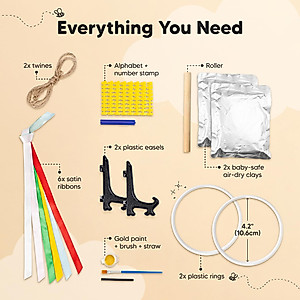 Baby Hand and Footprint Kit -Personalized Baby First Christmas Ornament,Baby Footprint Kit for Toddlers,Baby Keepsake Handprint Ornament Making Kit, Baby Shower Gifts for Newborns(Gold Paint, Cherish)